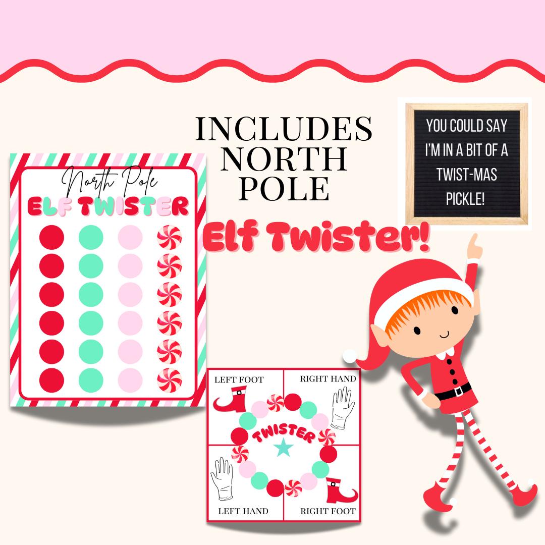 Classroom Elf Games Printable Elf Twister Elf Pin the Nose on Rudolph ...