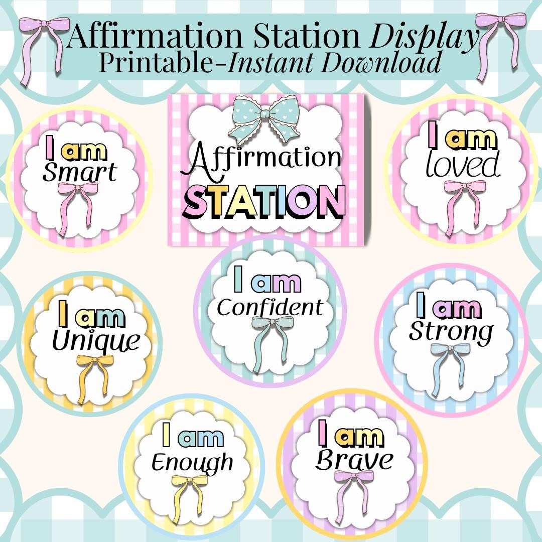 Affirmation Station Classroom Display Printable Pastel Classroom Decor ...
