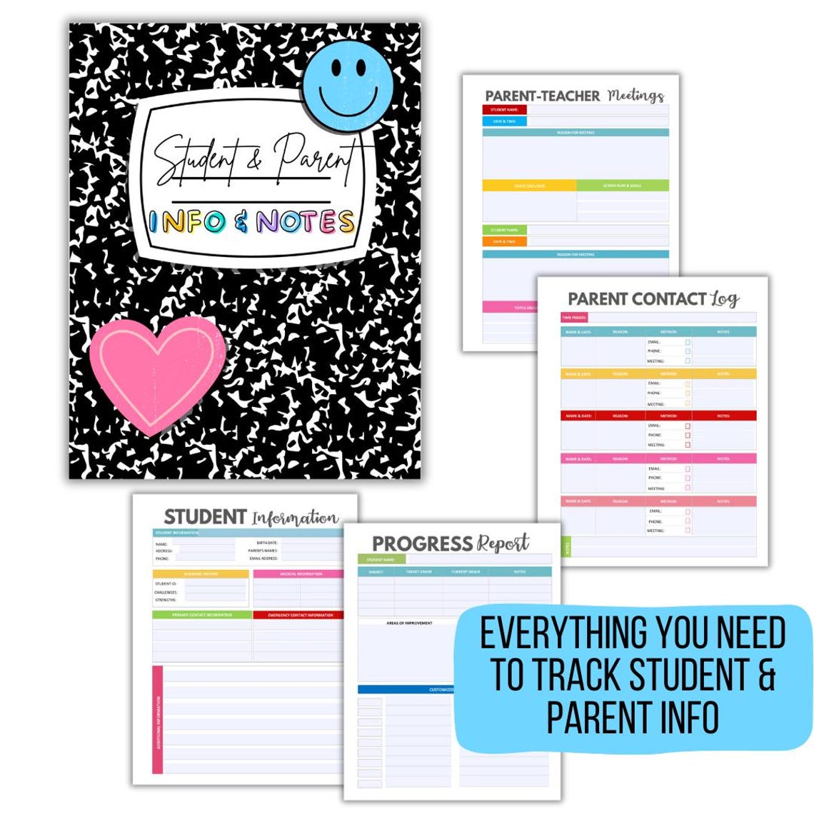 Undated Teacher Planner Printable Groovy Theme Teacher Composition ...