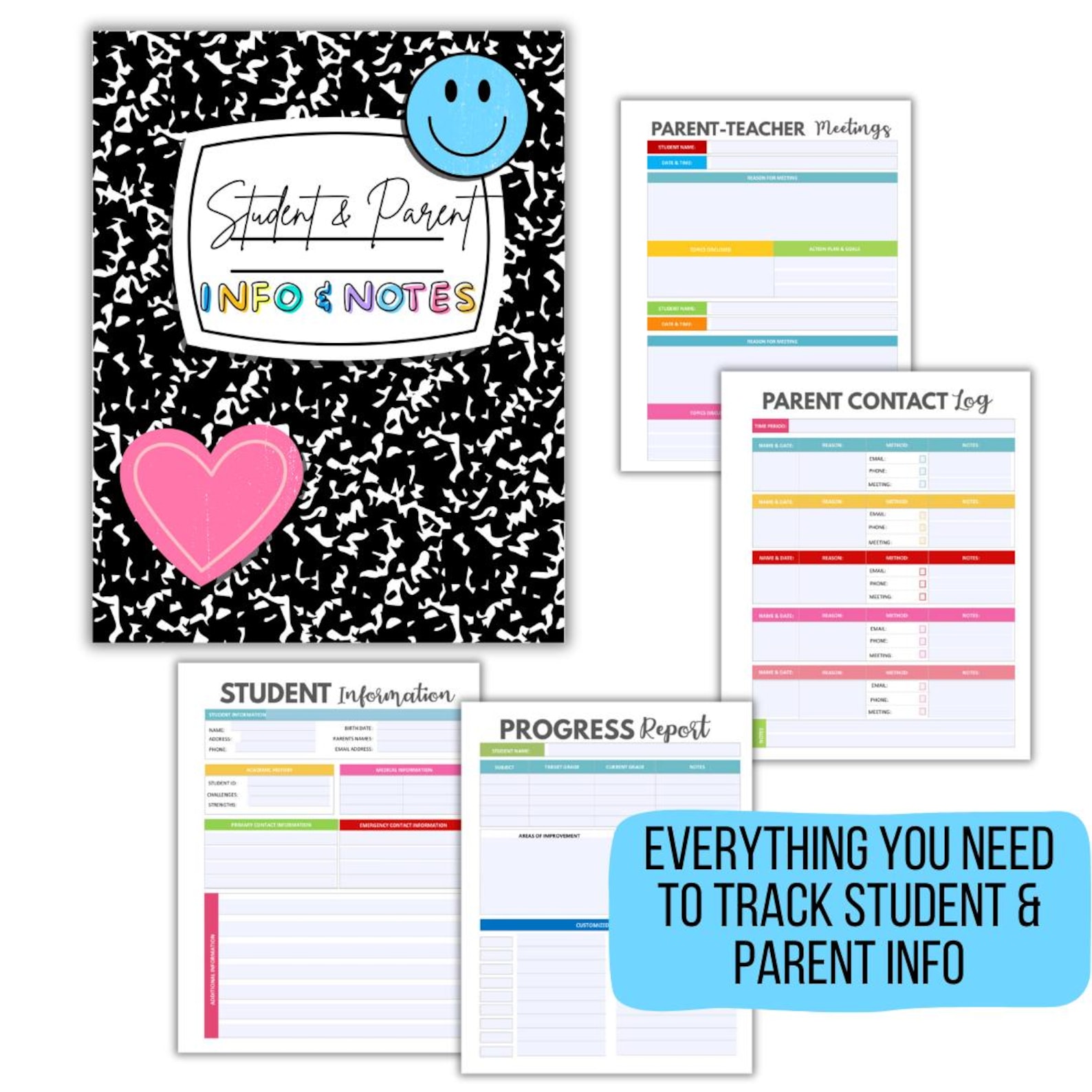 Undated Teacher Planner Printable Groovy Theme Teacher Composition ...