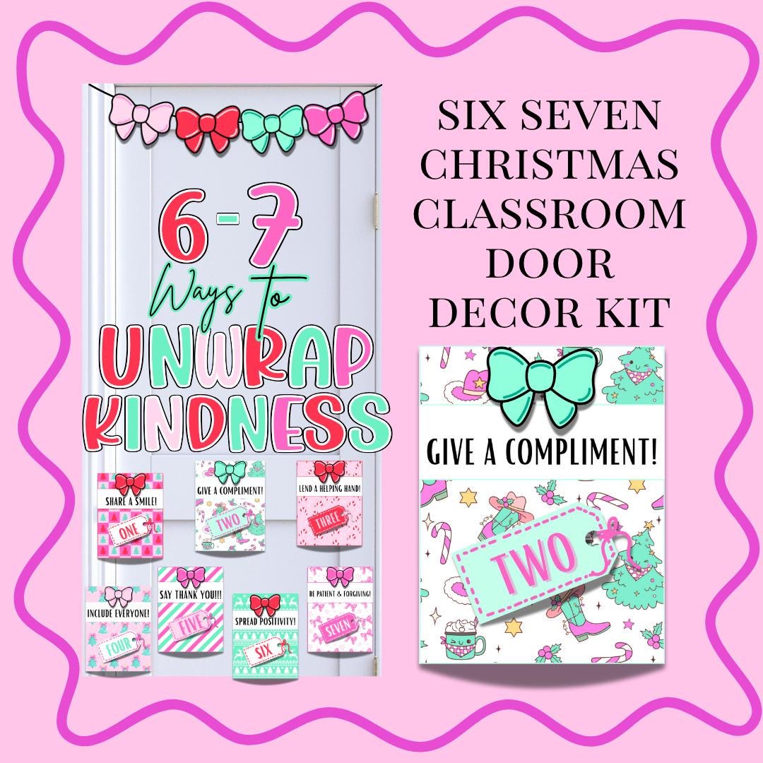 Funny Christmas Classroom Door Decor Kit 6 7 Kindness Classroom Door ...