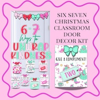 Holiday Classroom Door Decor Kit: Christmas Lights Theme (digital ...