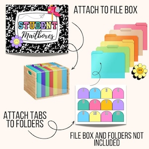 Composition Notebook Classroom Labels: Student File Box Organizer ...