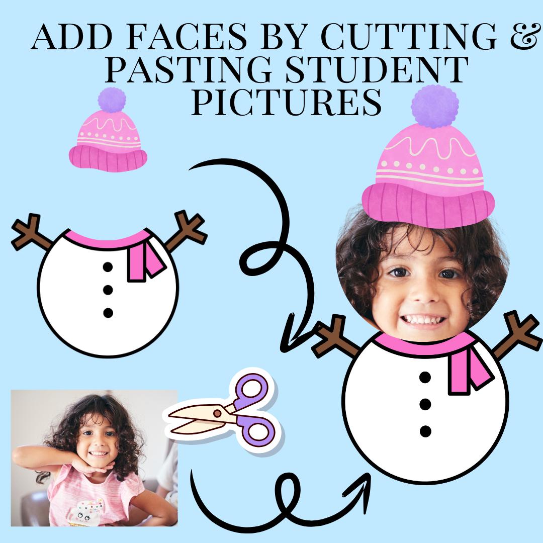 Snowmen Classroom Door Decor Kit Printable Christmas Bulletin Board ...