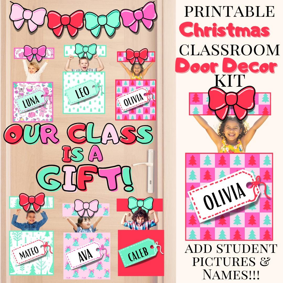 Christmas Classroom Door Decor Kit Positive Holiday Classroom Door ...