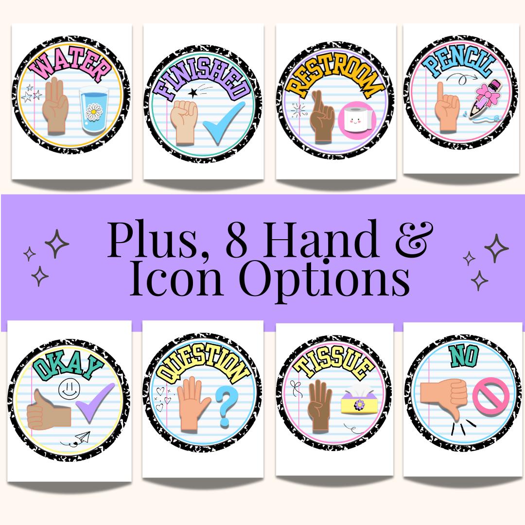 Classroom Hand Signal Posters: Composition Notebook Theme (digital ...