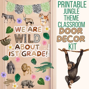 Jungle Classroom Door Decor Kit: Safari Theme Printable (PDF Download ...