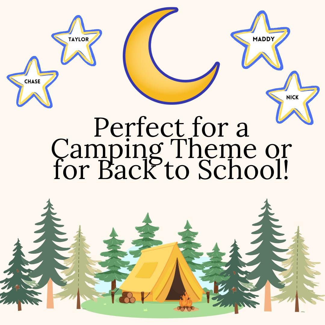 Camping Theme Door Decor Kit Printable Back to School Classroom Decor ...