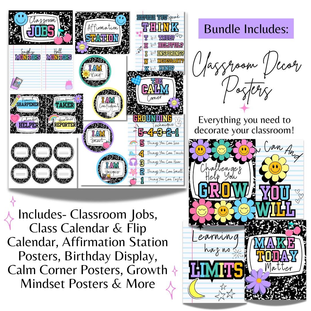 Classroom Decor Bundle Elementary Composition Notebook Classroom Theme ...