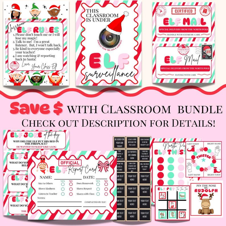 Classroom Elf Introduction Letter From Santa Printable Elf Postage ...