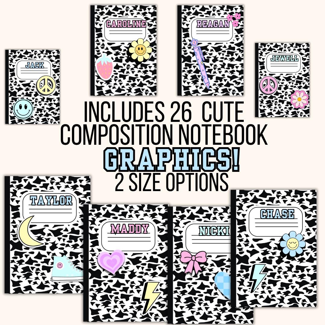 Pastel Composition Notebook Classroom Door Decor Kit: Editable Back to ...