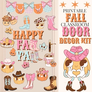 Fall Classroom Door Decor Kit Cowgirl Door Decor Printable Cute Western ...