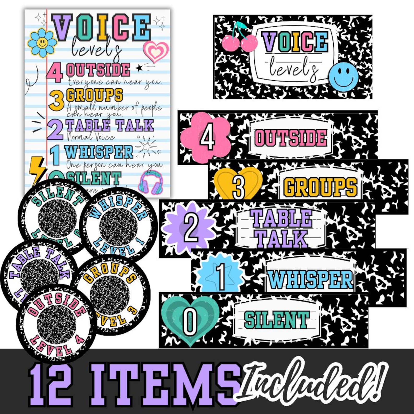 Varsity Voice Level Posters Digital Download Printable Composition ...
