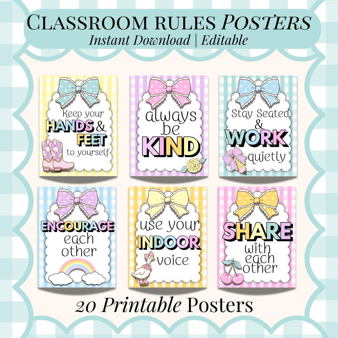 Classroom Expectations and Classroom Rules Printable Signs Classroom ...