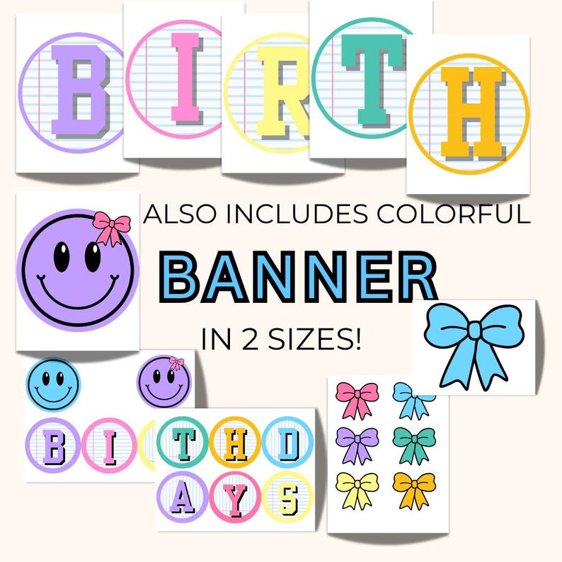 Printable Classroom Birthday Chart: Composition Notebook Theme (digital ...