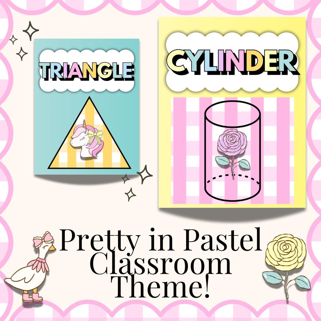 Shape Posters for Classroom Printable Pastel 2D Shape Posters and 3D ...