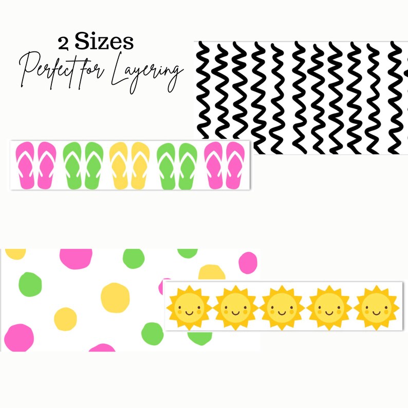 Colorful Bulletin Board Borders Printable Set of 8 Instant Download ...