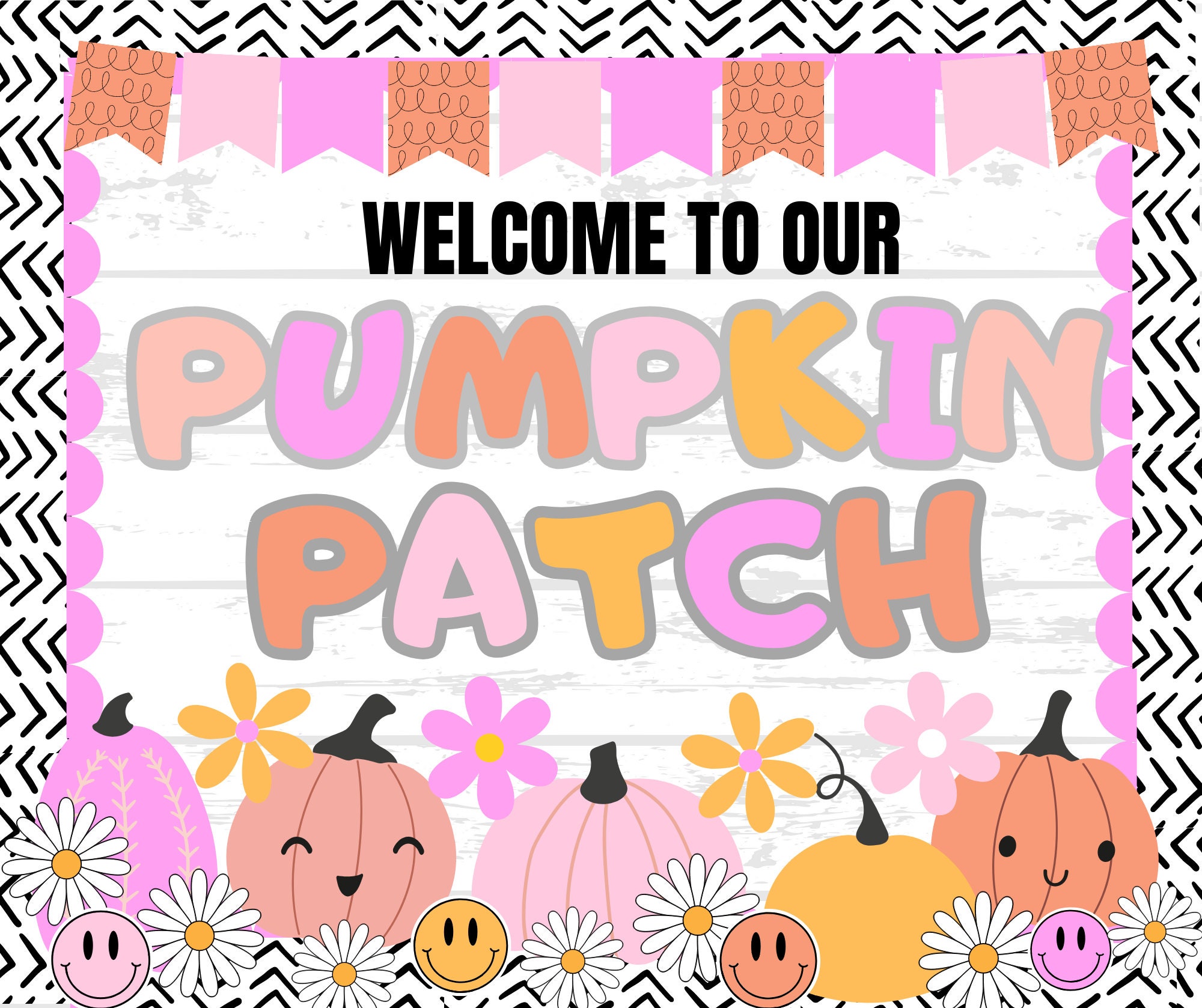 Pumpkin Patch Bulletin Board Kit Printable Fall Bulletin Board Instant ...