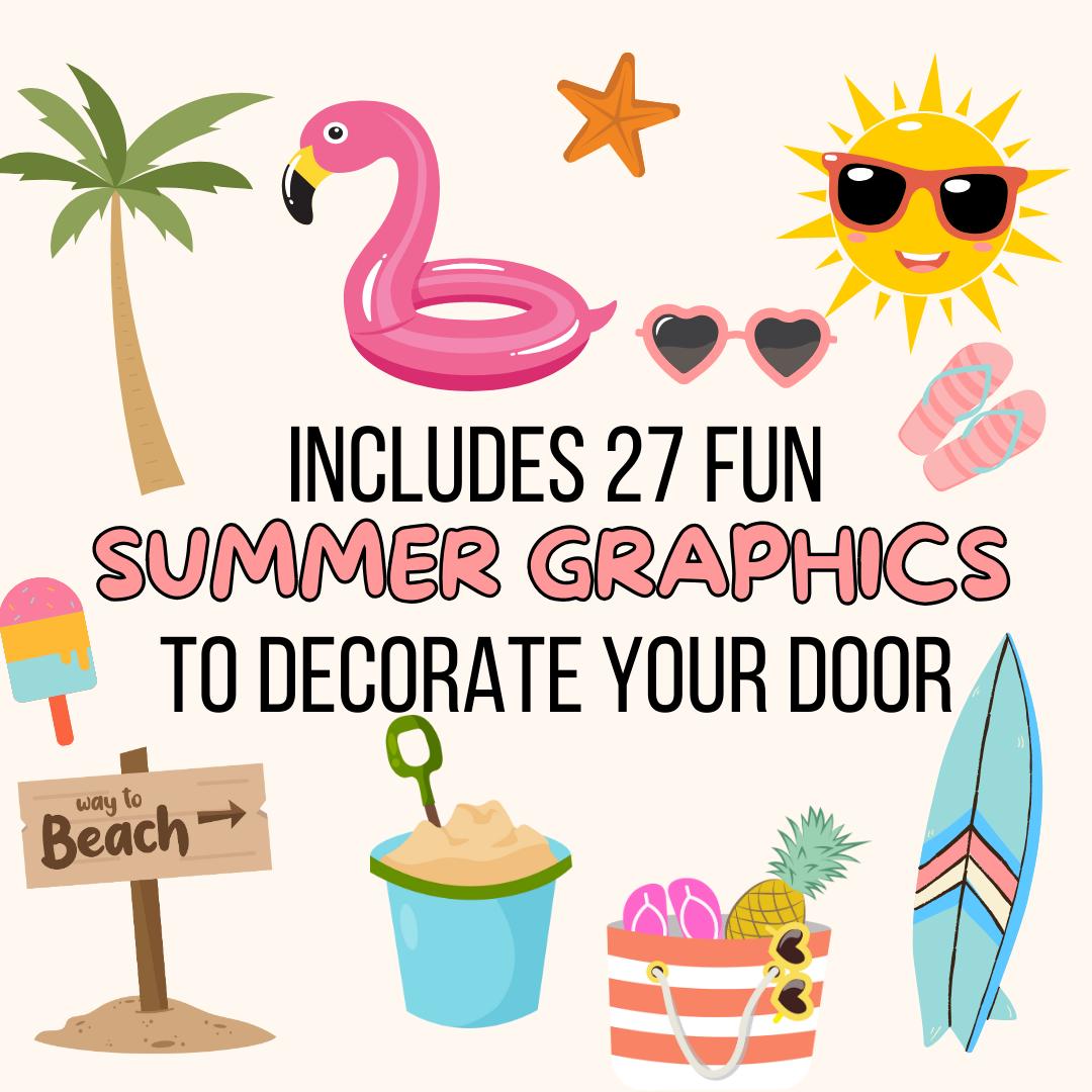 Summer Classroom Door Decor Kit Printable End of School Year Classroom ...