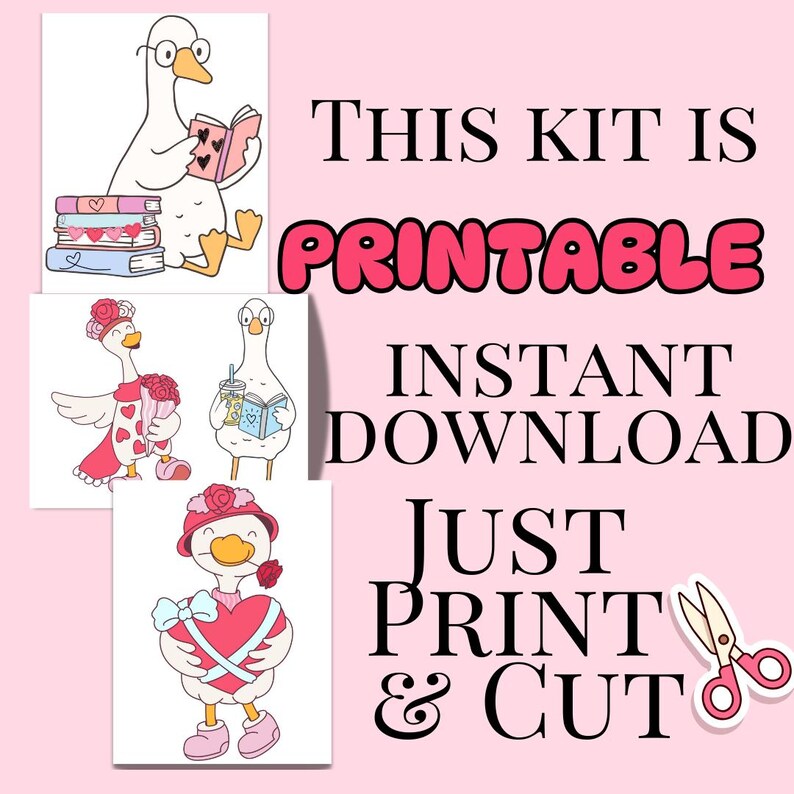 Valentines Classroom Door Decor Kit Printable Geese Classroom Door ...