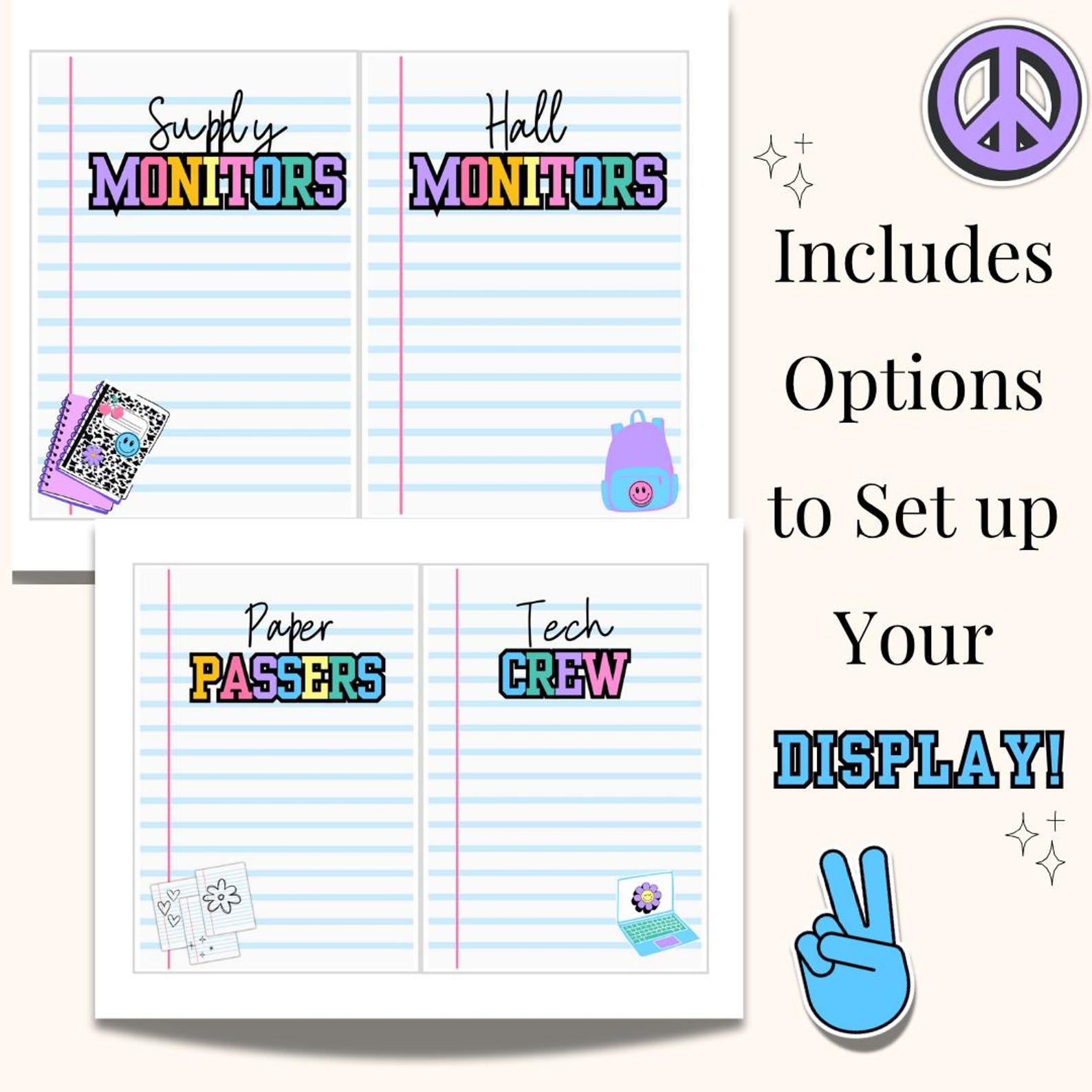 Composition Notebook Classroom Job Chart: Editable Printable (digital ...