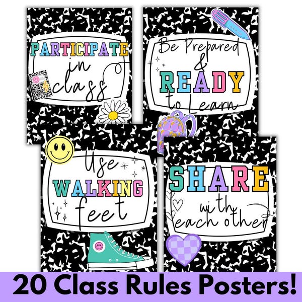 Undated Teacher Planner Printable Groovy Theme Teacher Composition ...