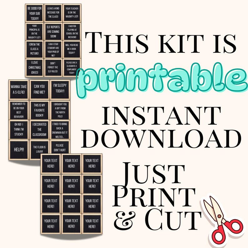 Classroom Elf Notes Printable for Students Magical Elf Note Cards ...