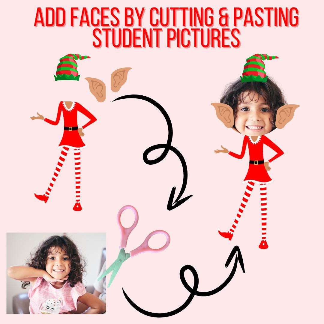 Christmas Classroom Door Decor Kit Printable Christmas Classroom Elves ...