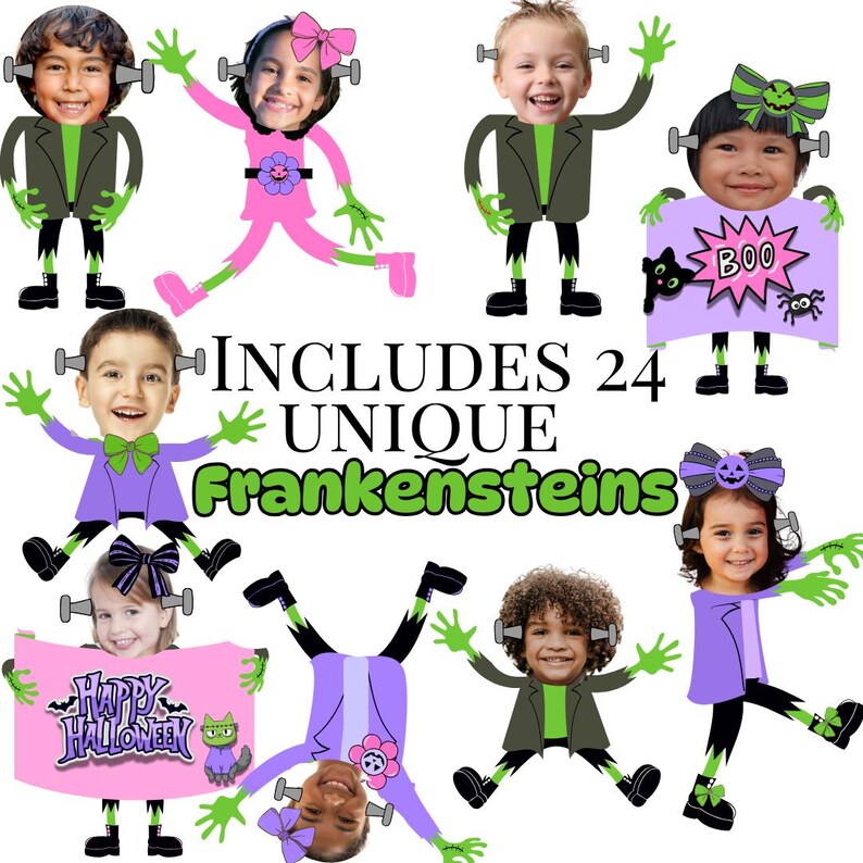 Frankenstein Halloween Classroom Door Decor Kit Printable Cute ...