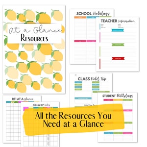 Teacher Planner | PRINTABLE SET | Undated | Large 8.5" X 11" Instant ...