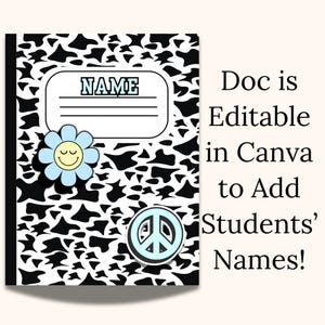 Pastel Composition Notebook Classroom Door Decor Editable Pastel ...
