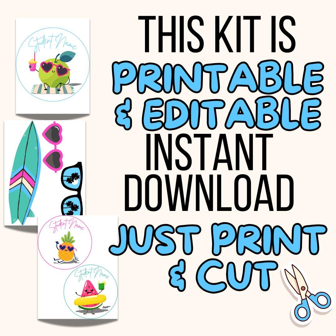 Summer Classroom Door Decor Kit Printable End of Year Classroom Decor ...