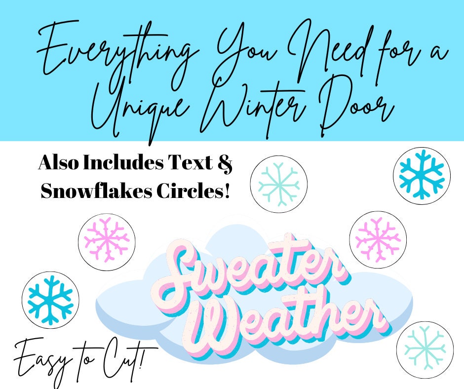 Winter Classroom Door Decor Kit Printable Student Photos Sweater ...