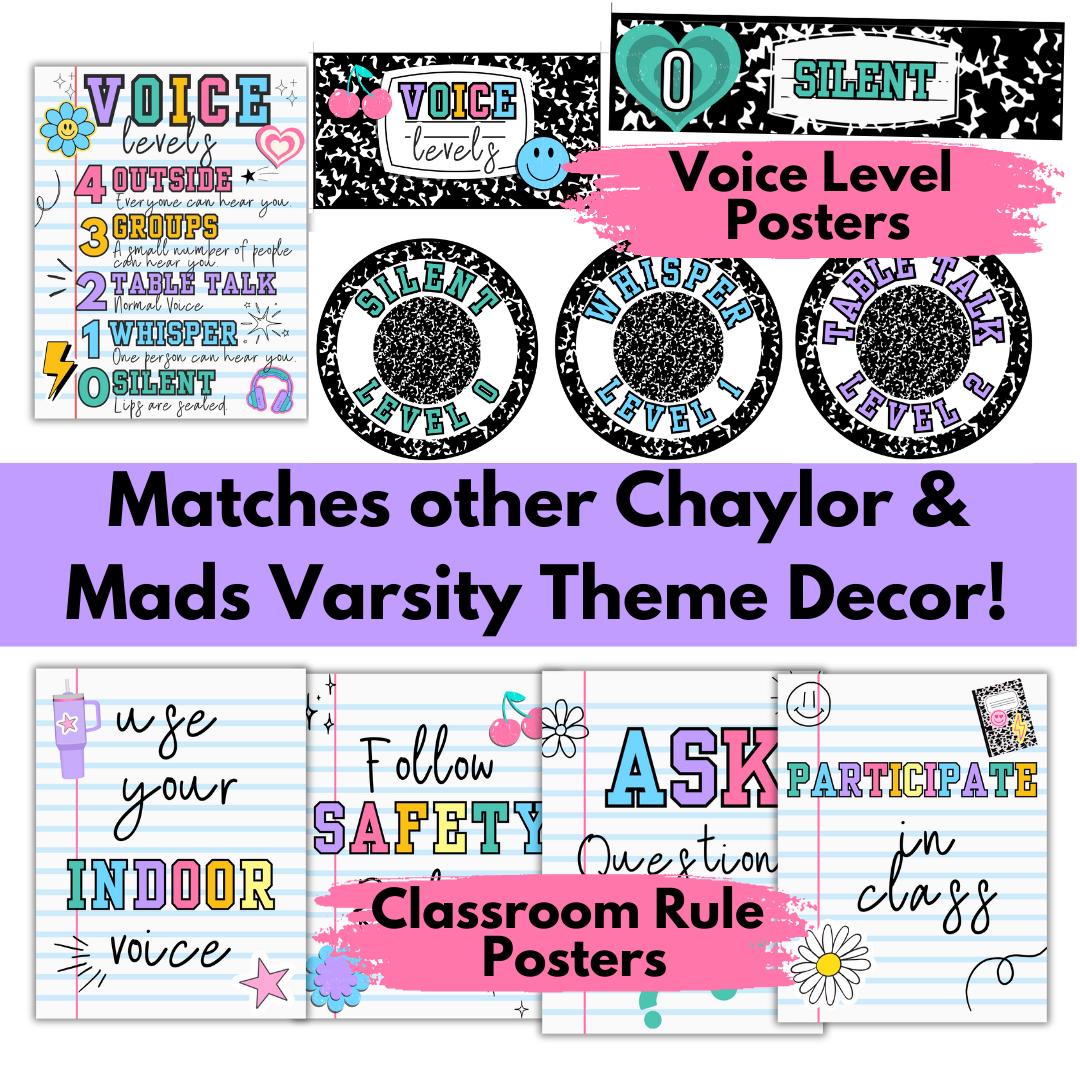 Varsity Patch Flip Calendar Classroom Set Printable Classroom Flip ...