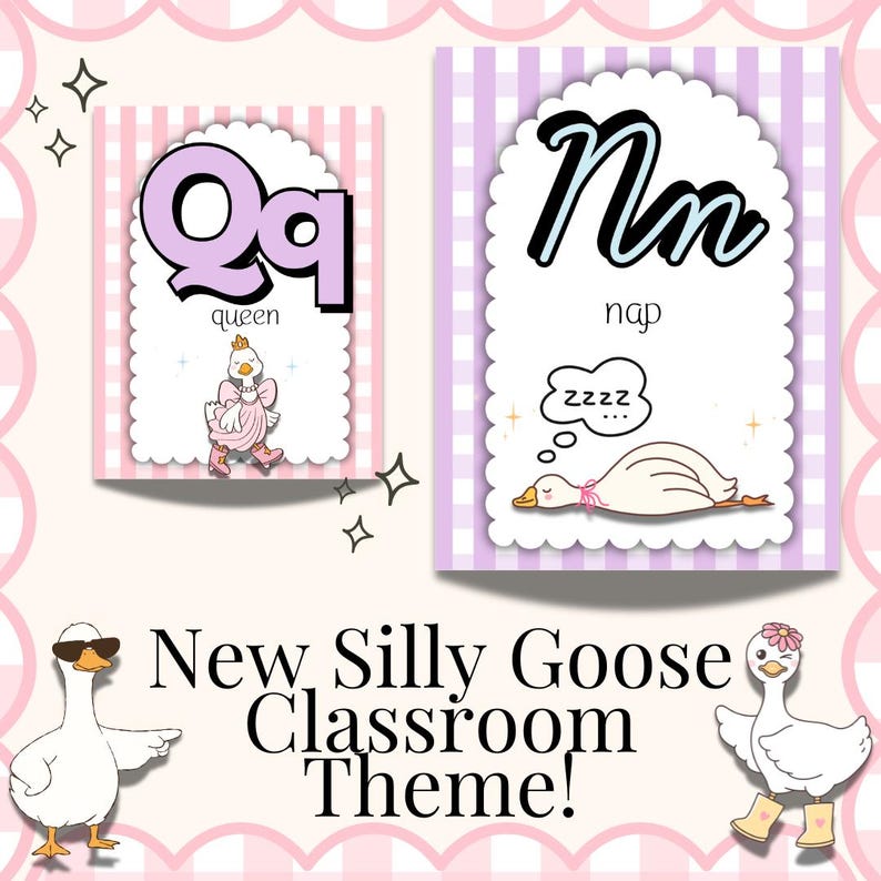 Alphabet Posters Classroom Printable Silly Goose Alphabet Posters for ...