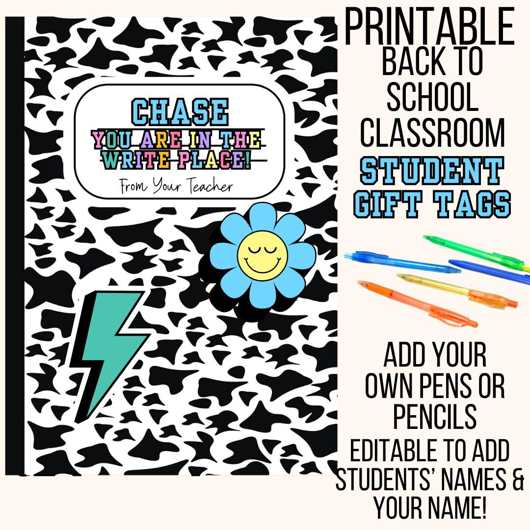Back to School Student Gift From Teacher Classroom Printable ...