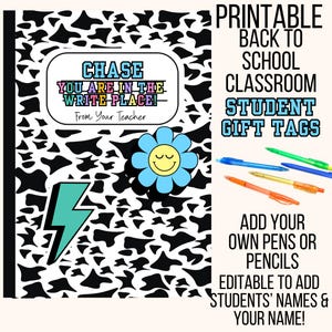 Back to School Student Gift From Teacher Classroom Printable ...