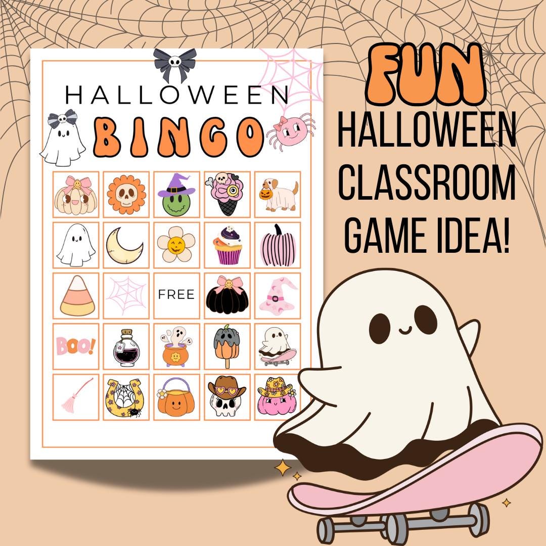 Halloween Bingo Printable Halloween Bingo Cards for Classroom Fun ...