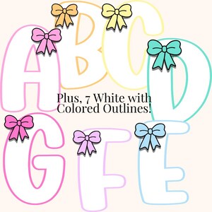 Pastel Bow Bulletin Board Letters: Printable Classroom Decor (PDF ...