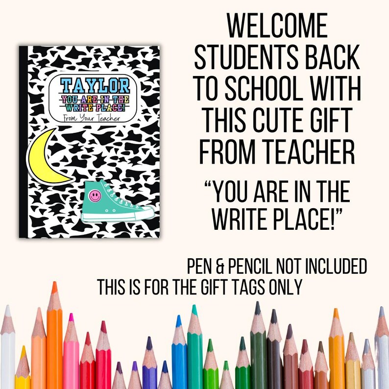 Back to School Student Gift From Teacher Classroom Printable ...