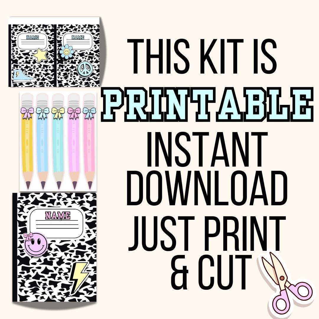 Pastel Composition Notebook Classroom Door Decor Kit: Editable Back to ...