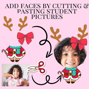 Reindeer Christmas Classroom Door Decor Kit Printable Christmas ...