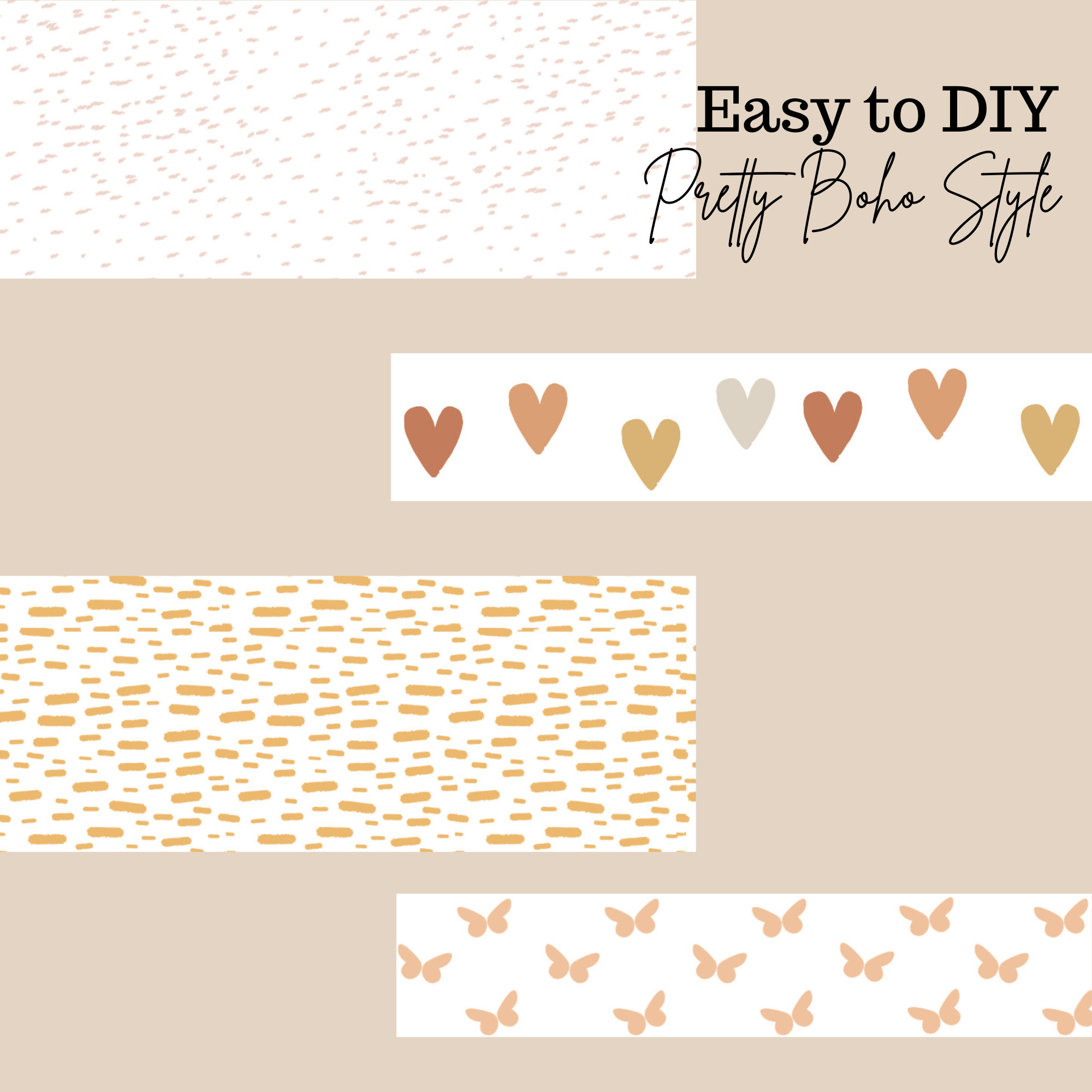 Boho Bulletin Board Borders Printable Set of 8 Instant Download Boho ...