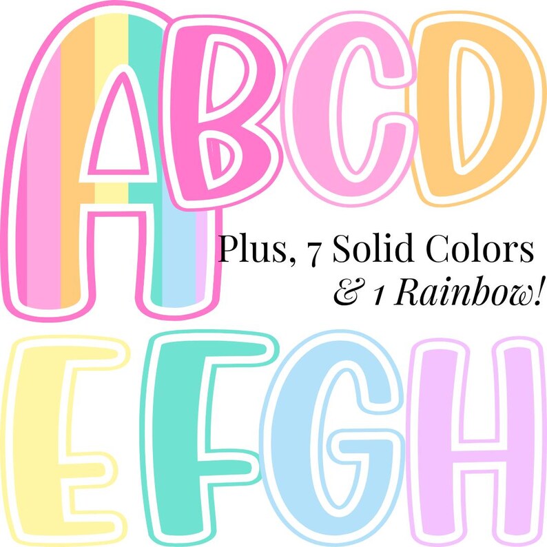 Pastel Bow Bulletin Board Letters: Printable Classroom Decor (PDF ...