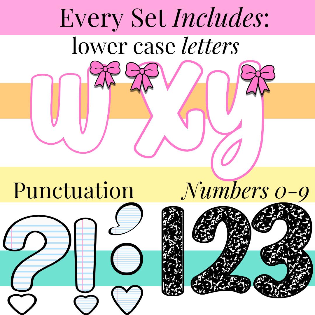 Pastel Bulletin Board Letters: Composition Notebook Theme (printable ...