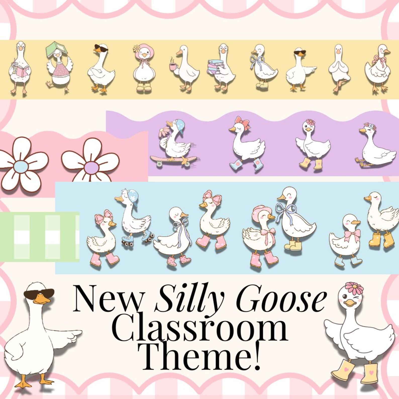 Bulletin Board Borders Printable Silly Goose Theme Classroom Decor ...