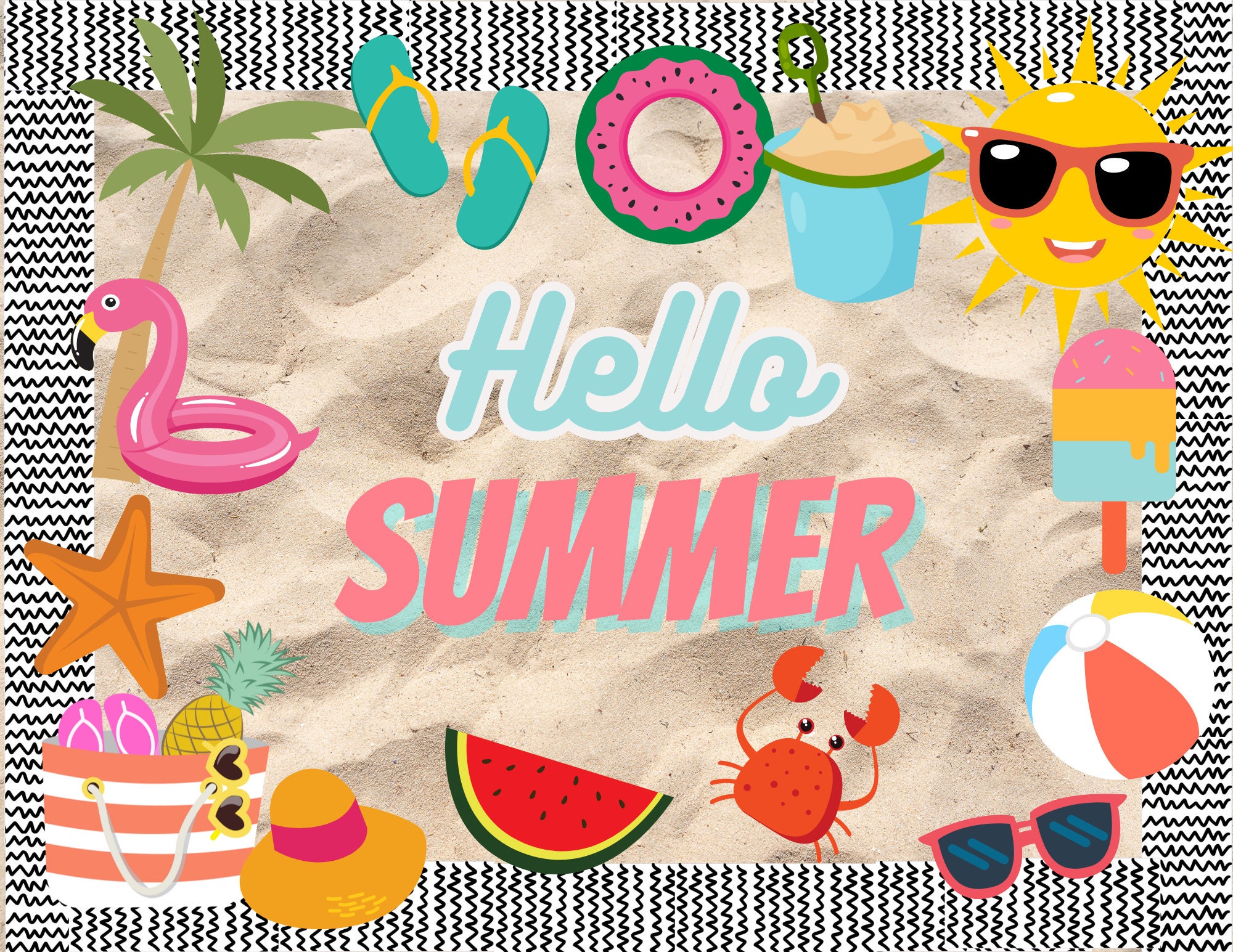 Summer Bulletin Board Kit Classroom Printable Bulletin Board Summer ...