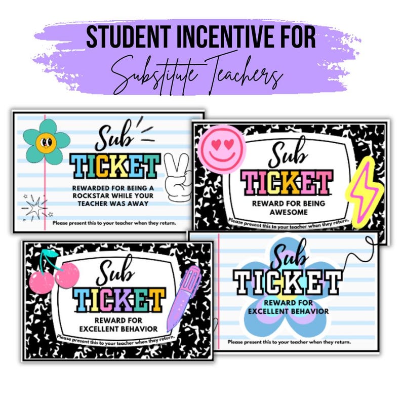 Classroom Rewards Classroom Incentive Substitute Teacher Student Reward ...