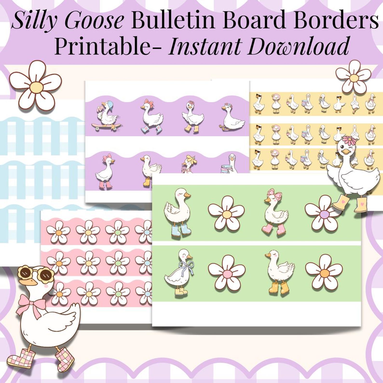 Bulletin Board Borders Printable Silly Goose Theme Classroom Decor ...