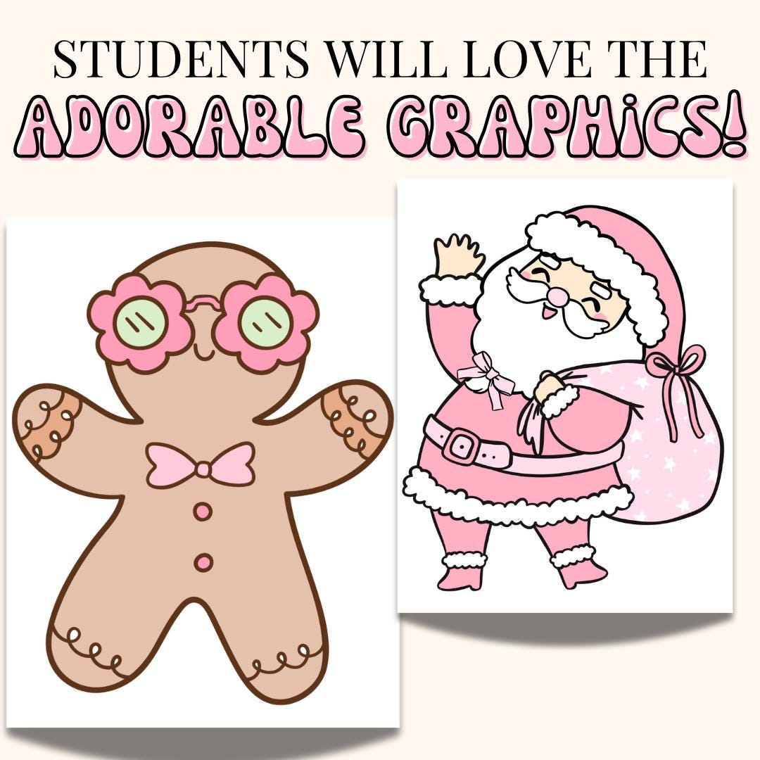 Christmas Classroom Door Decor Kit Printable Cute Christmas Bulletin ...